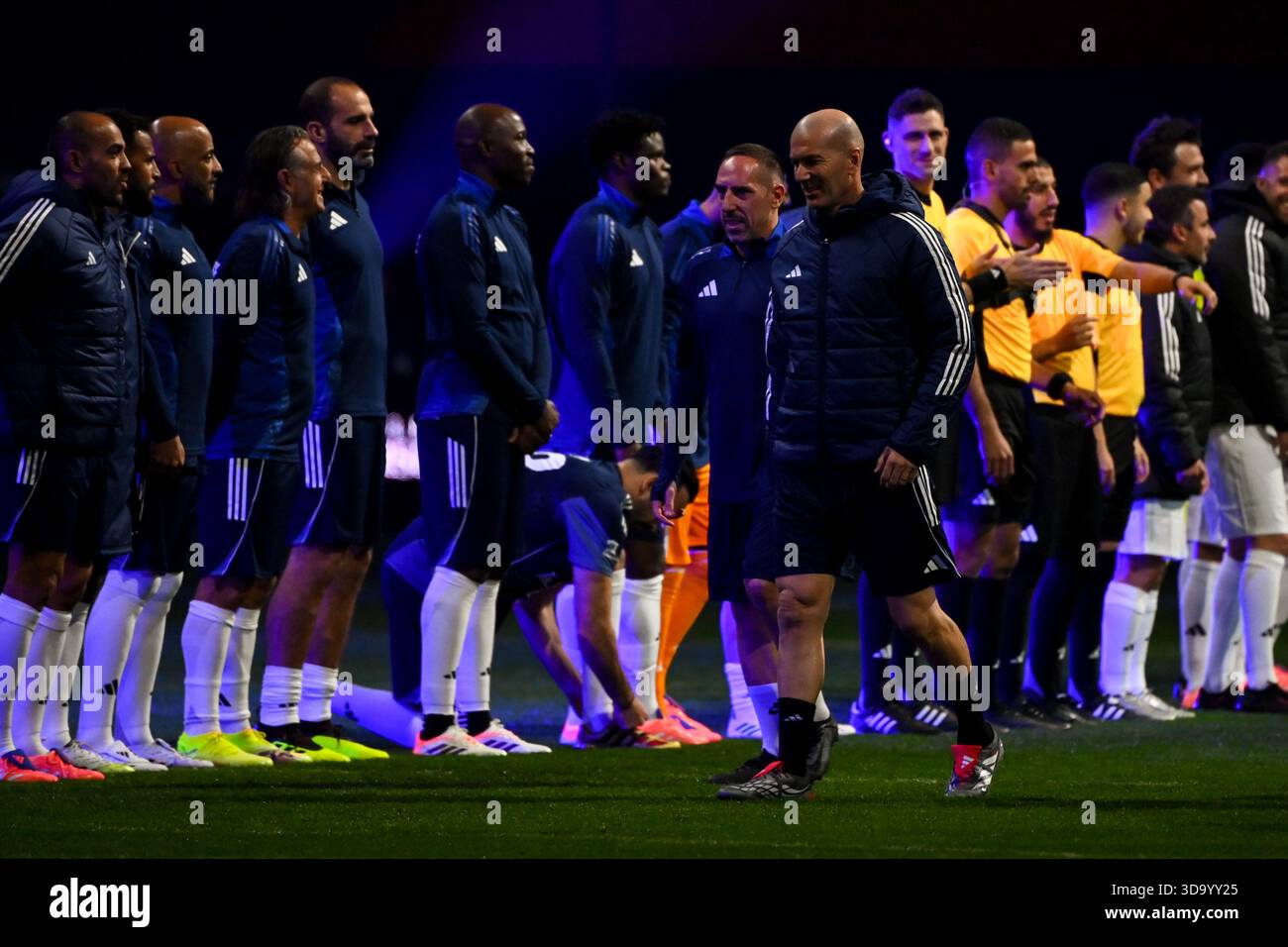 Zinedine ZIDANE with teammates during the The Universe League ...