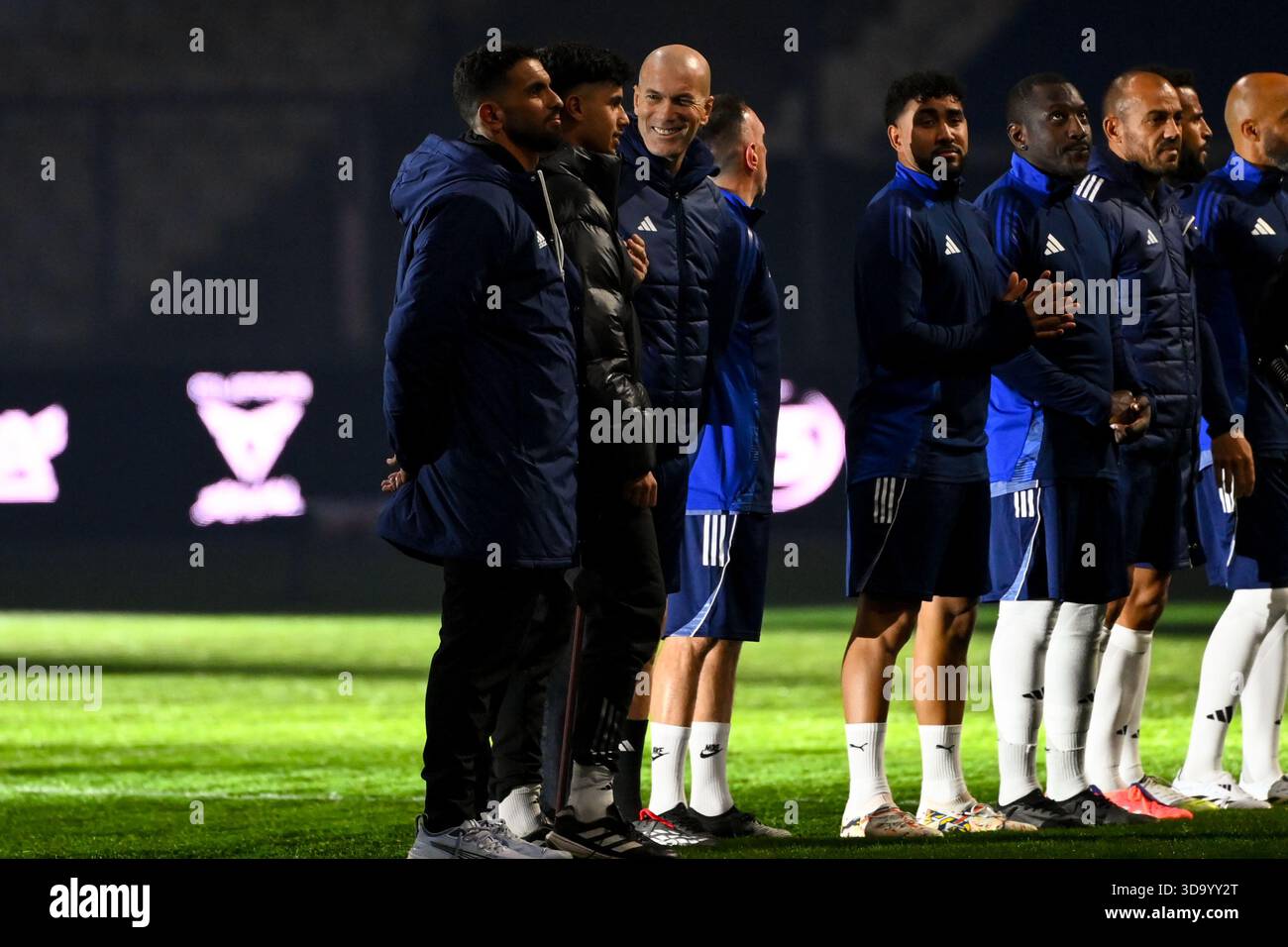 Zinedine ZIDANE with teammates during the The Universe League ...