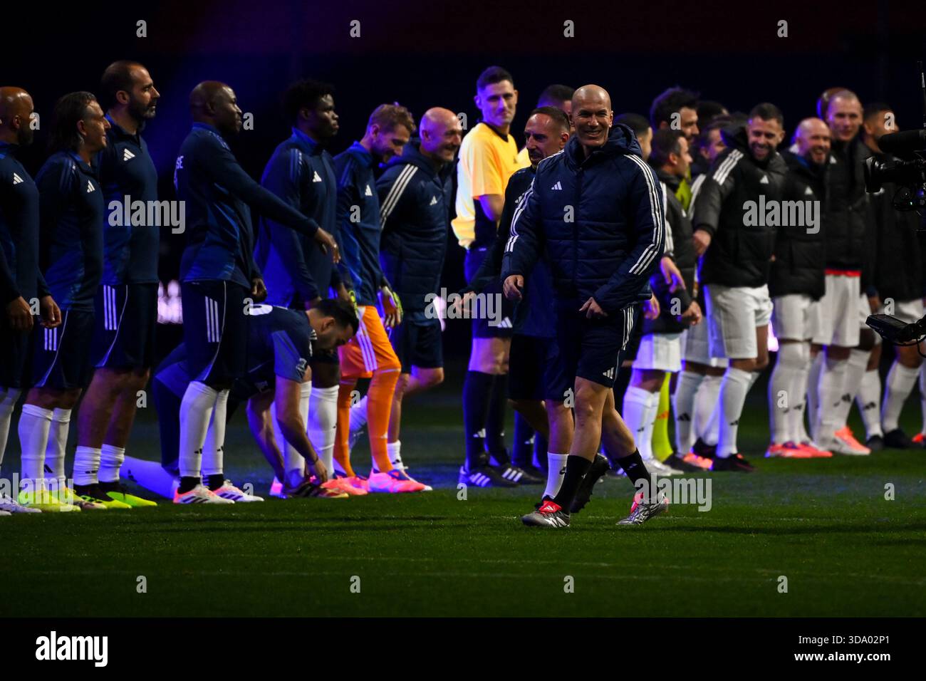 Zinedine ZIDANE with teammates during the The Universe League ...