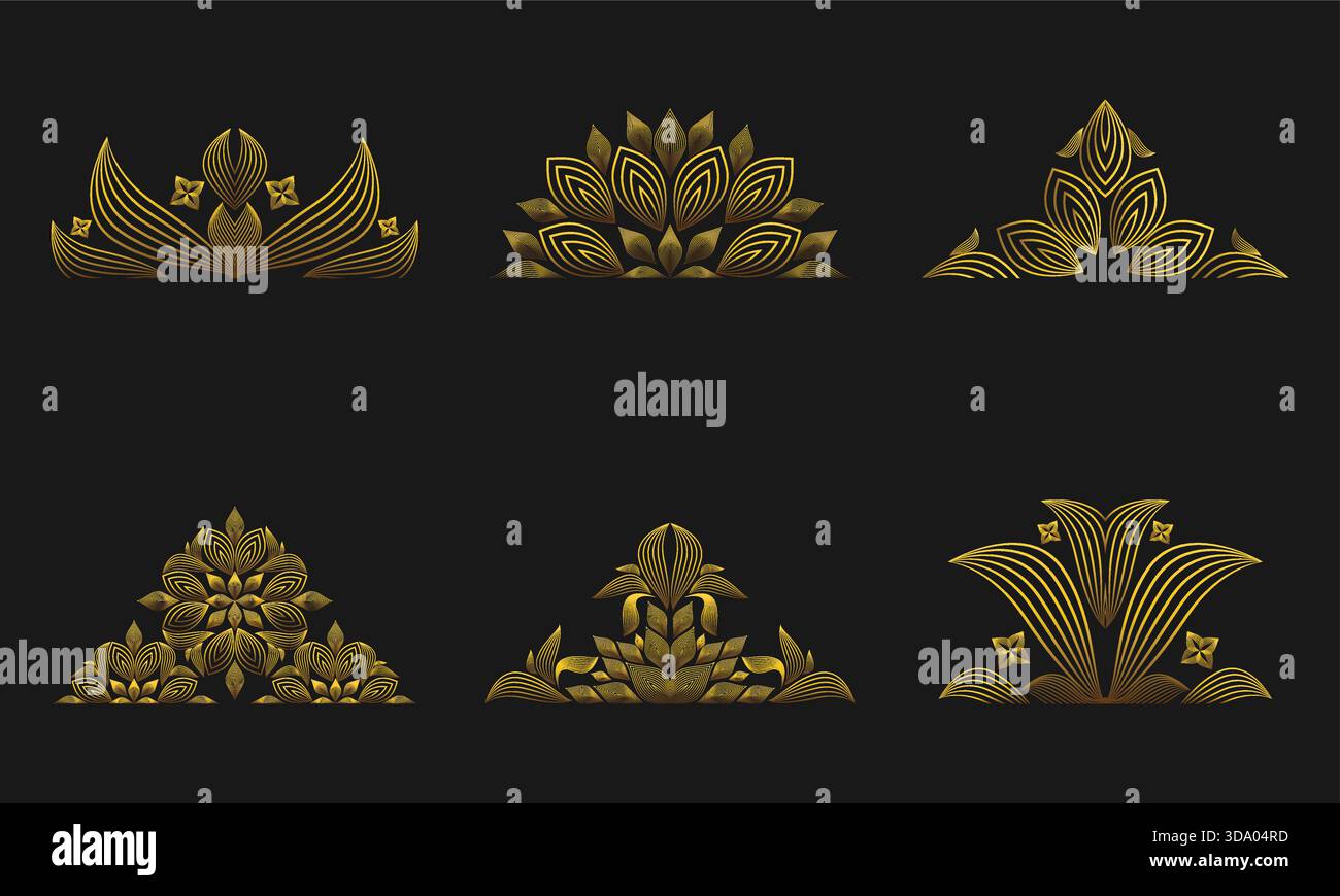 Gold Floral Frame and Border Set Stock Vector Image & Art - Alamy
