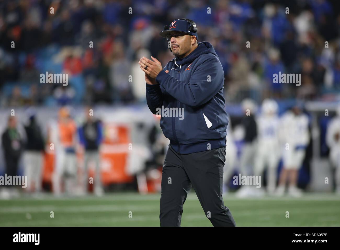 Virginia Cavaliers head coach Tony Elliott coaches at Bank of America ...