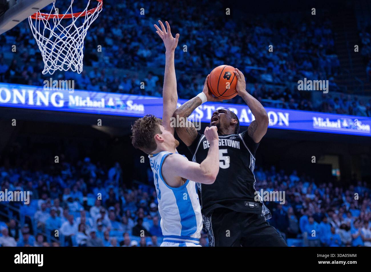 December 7, 2025: Georgetown Hoyas guard Kj Lewis (5) shoots on North ...
