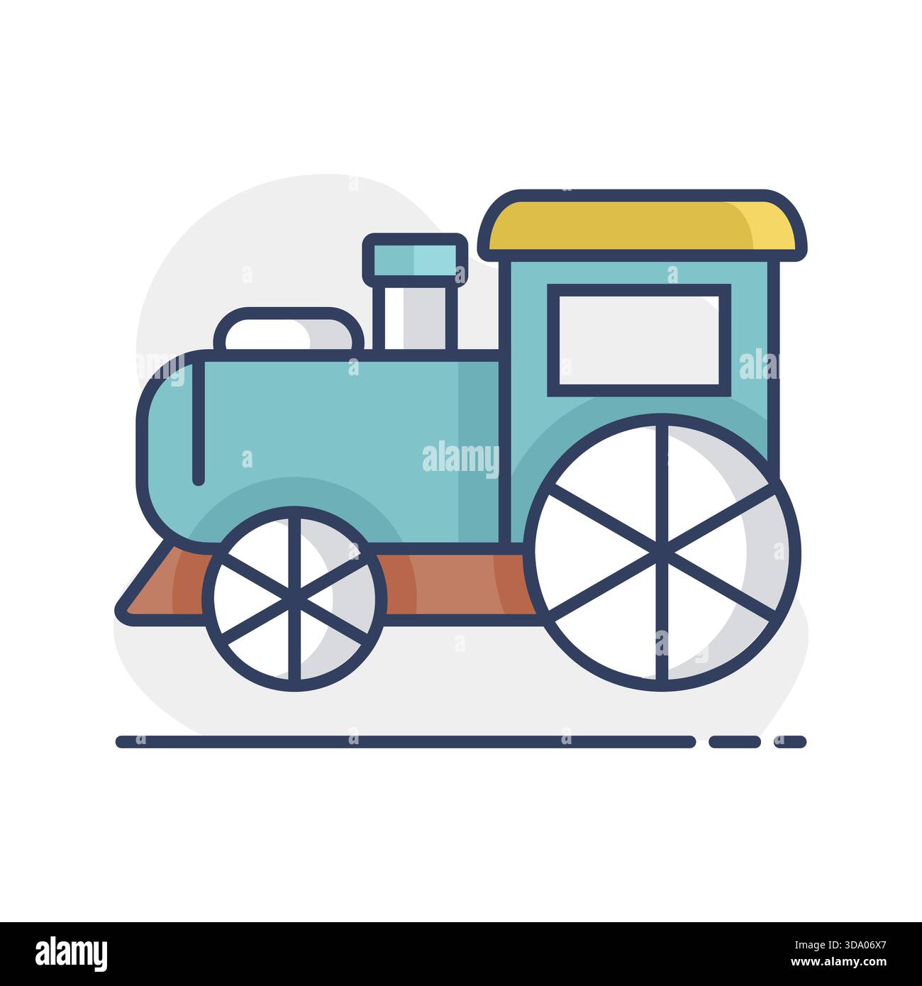 Vintage steam locomotive vector icon. Children's railway transport sign ...