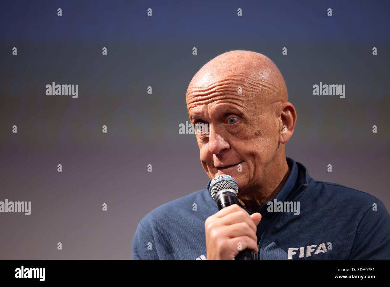Pierluigi Collina, Chairman of the FIFA Arbitration Committee, speaks ...