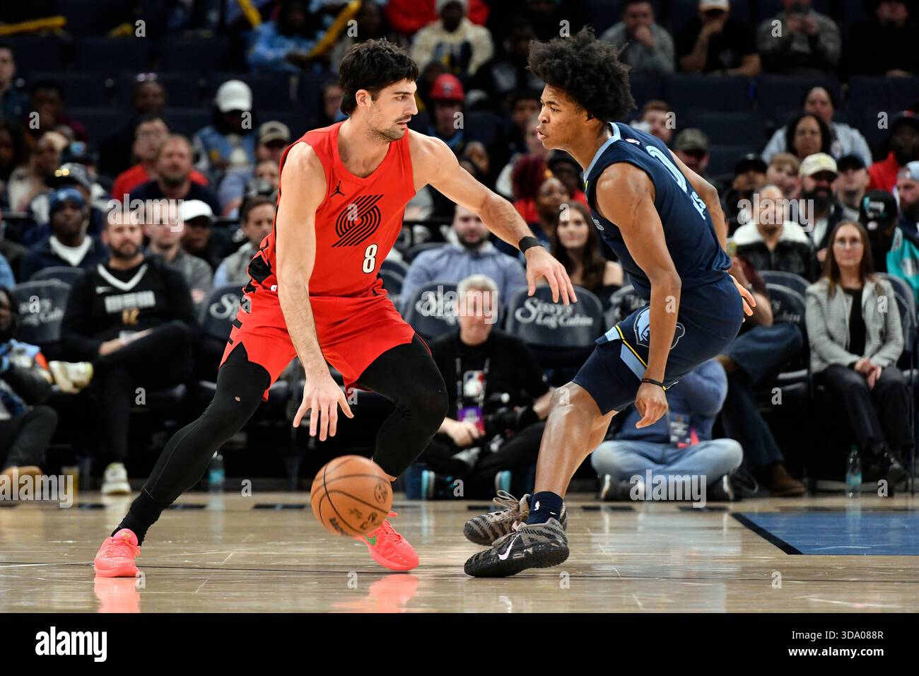 Portland Trail Blazers forward Deni Avdija (8) handles the ball against ...