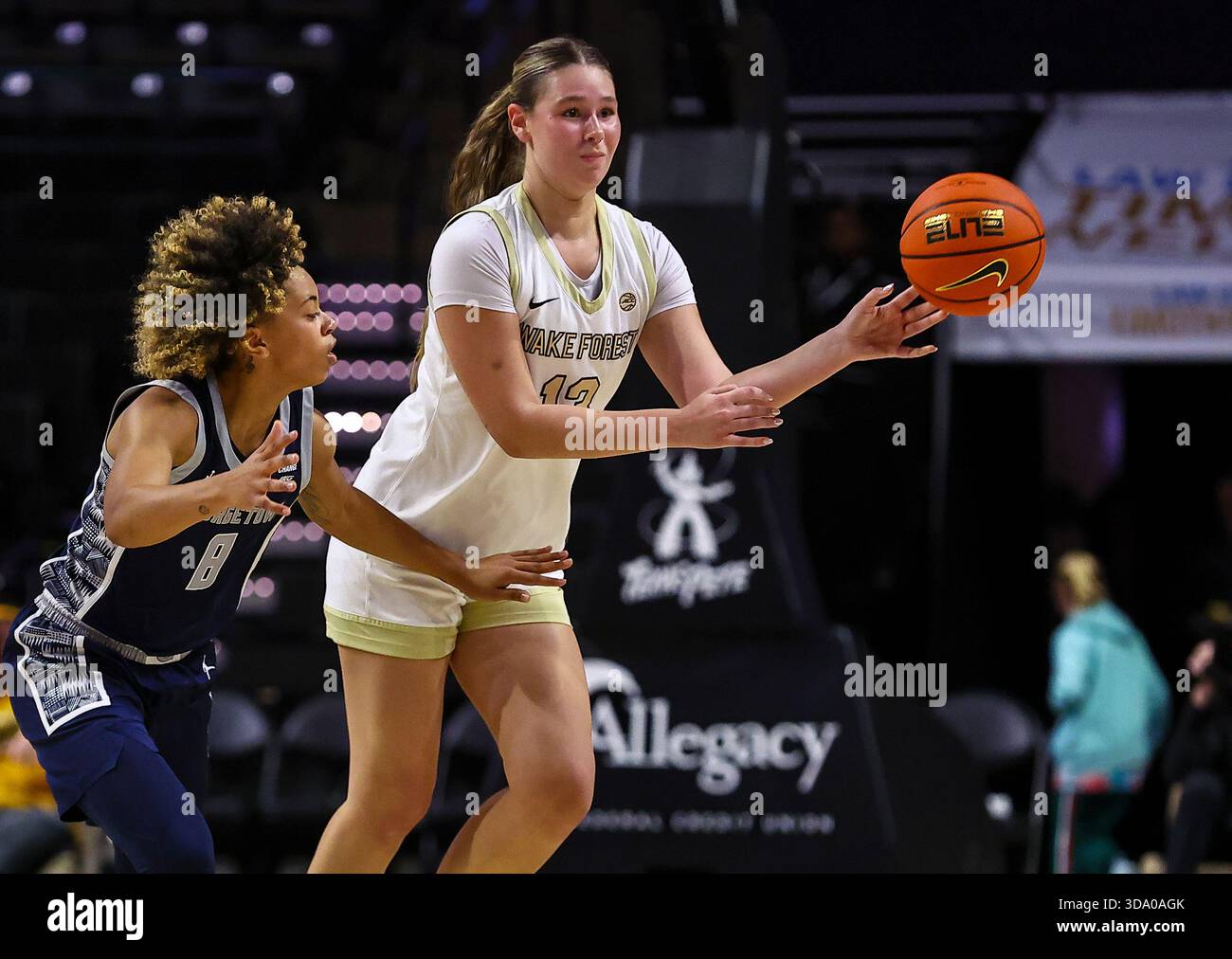 December 7, 2025: Wake Forest Forward Grace Oliver (13) looks to pass ...