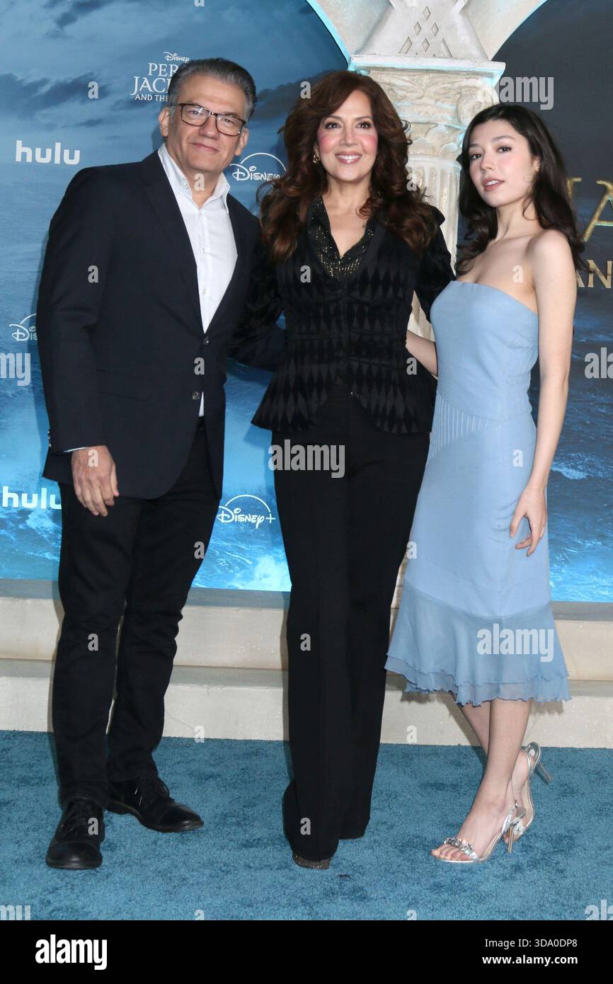 David Barrera, Maria Canals-Barrera, Bridget Barrera at arrivals for PERCY JACKSON AND THE ...