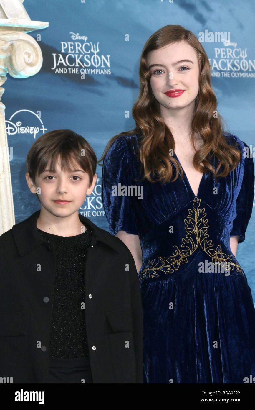 Levi Chrisopulos, Olive Abercrombie at arrivals for PERCY JACKSON AND ...