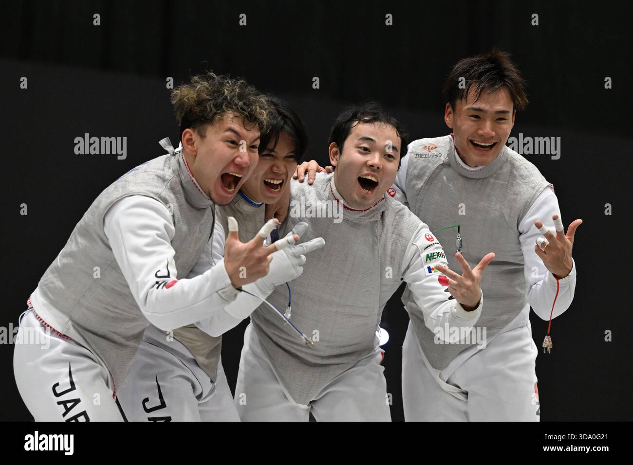 Japan players (from left; Toshiya Saito, Kazuki Iimura, Yudai Nagano ...