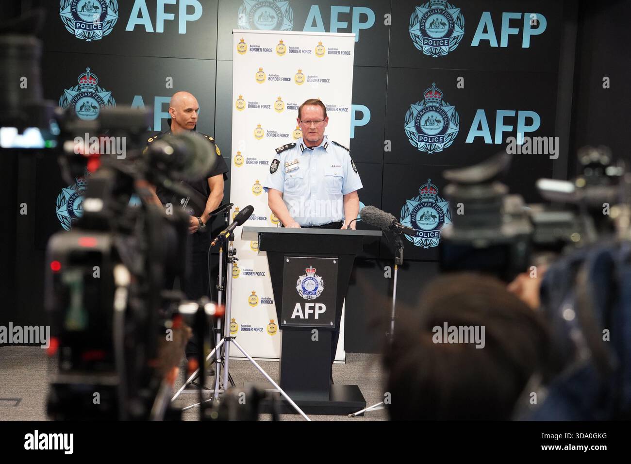AFP assistant commissioner Stephen Nutt and assistant commissioner Tony ...