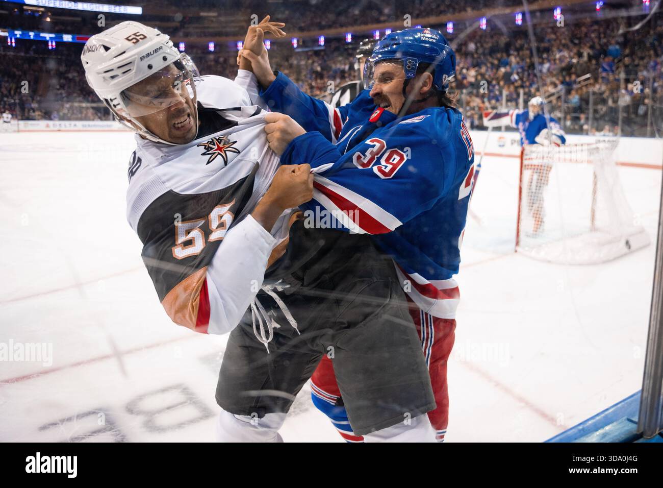 Vegas Golden Knights right wing Keegan Kolesar (55) and New York ...