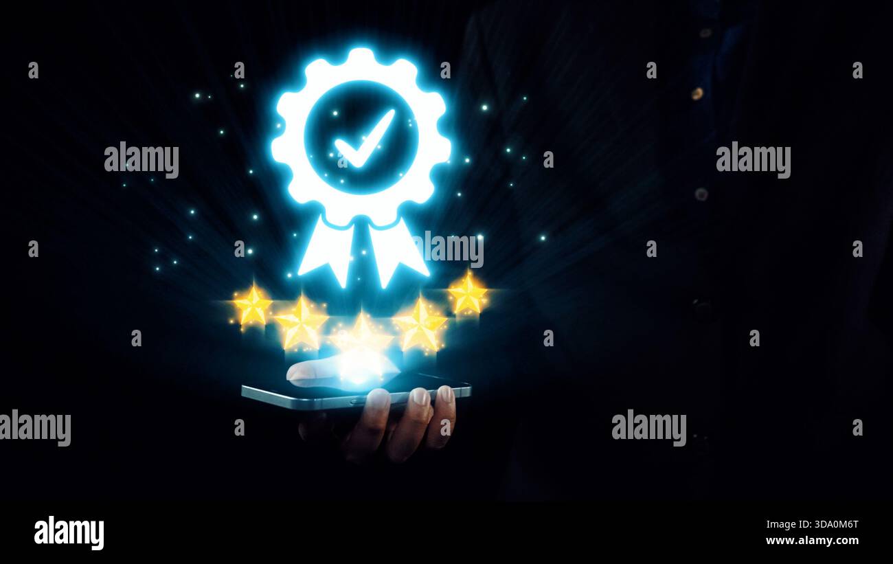 Creative illustration of a hand holding a smartphone with a vibrant ...