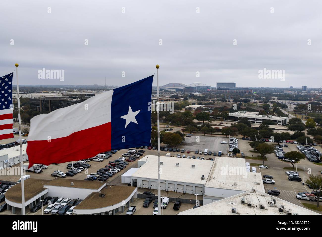 Lone star flag flying aerial hi-res stock photography and images - Alamy