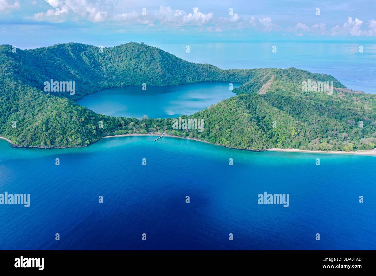 Satonda Island with a crater lake, a local protected park, Sumbawa ...