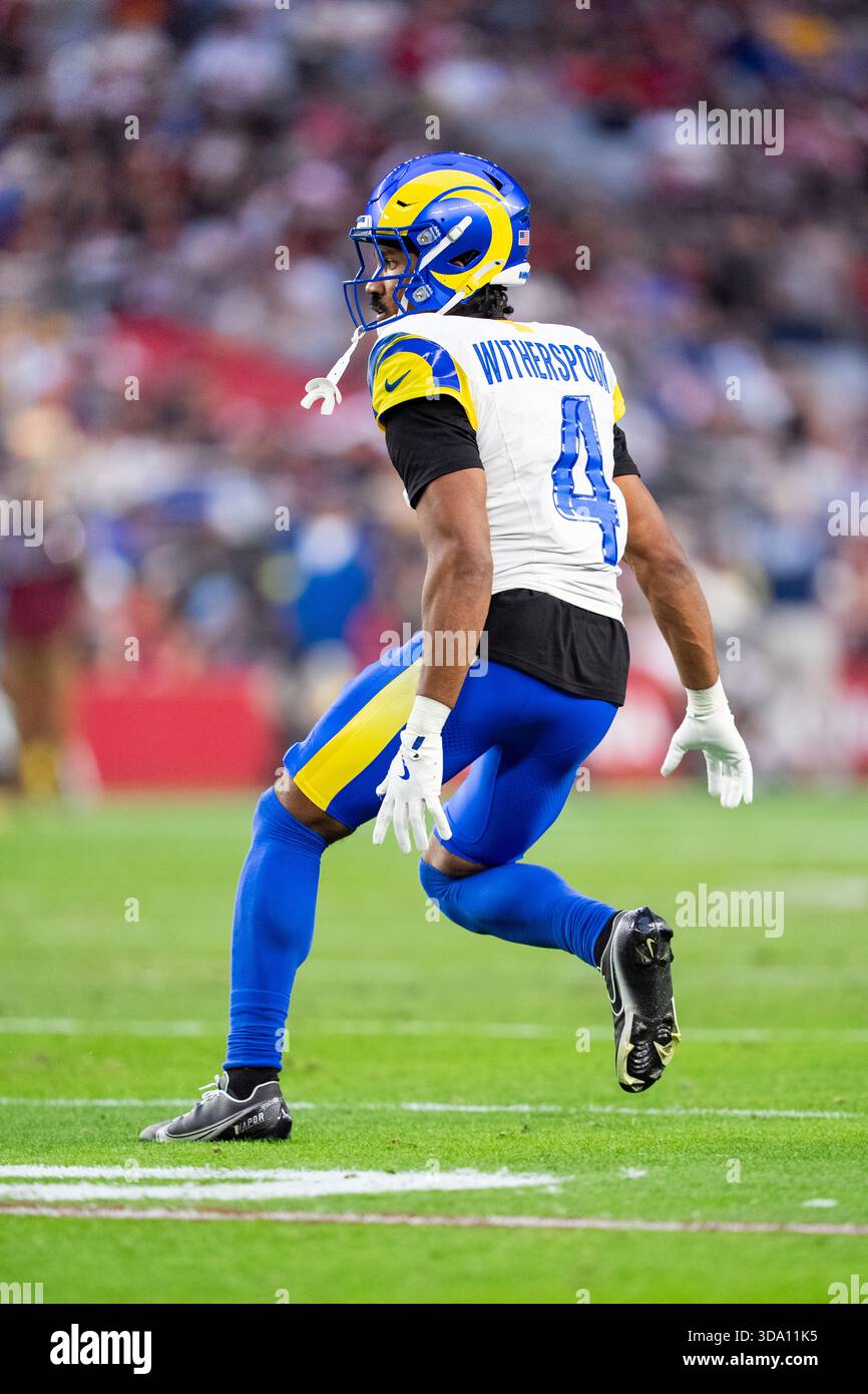Los Angeles Rams cornerback Ahkello Witherspoon (4) lines up for a play ...