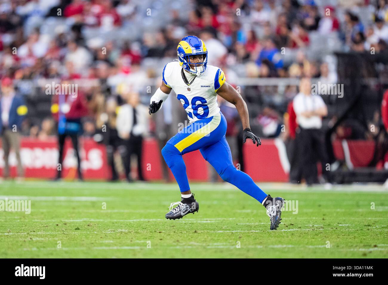 Los Angeles Rams safety Kamren Kinchens (26) runs during an NFL ...