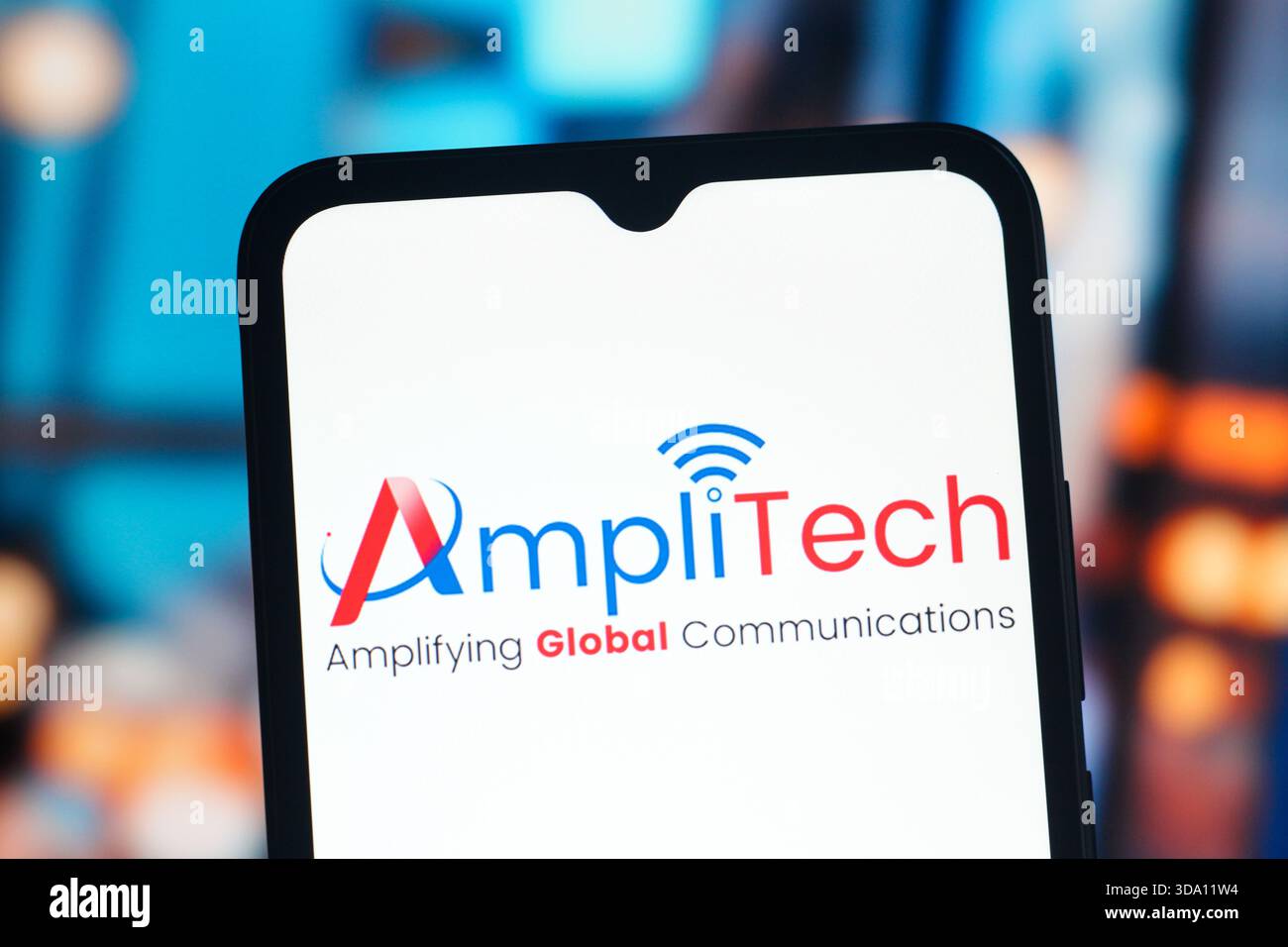 In this photo illustration, the AmpliTech Group (Ampli Tech) logo is ...