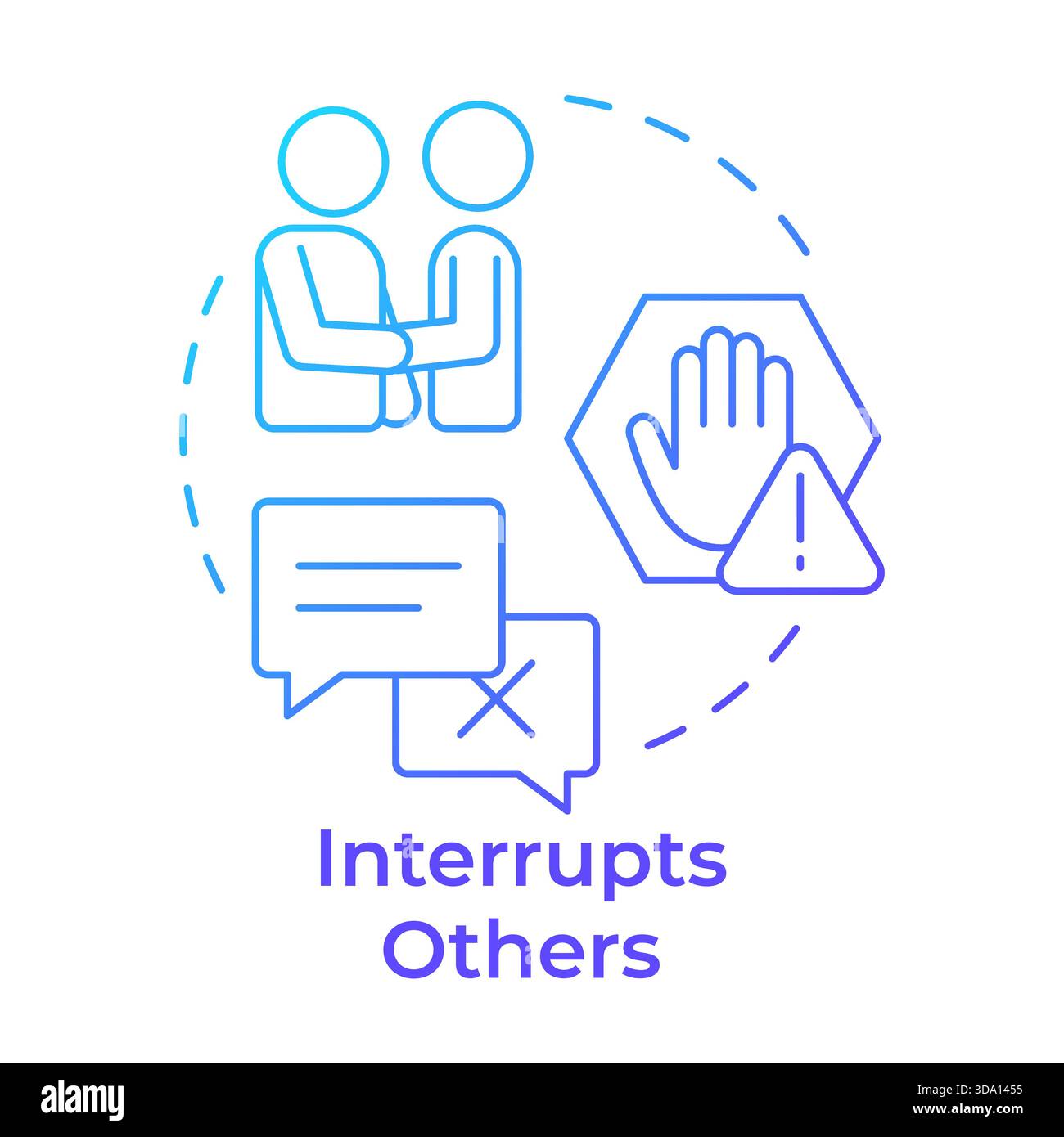 Interrupts others blue gradient concept icon Stock Vector Image & Art ...