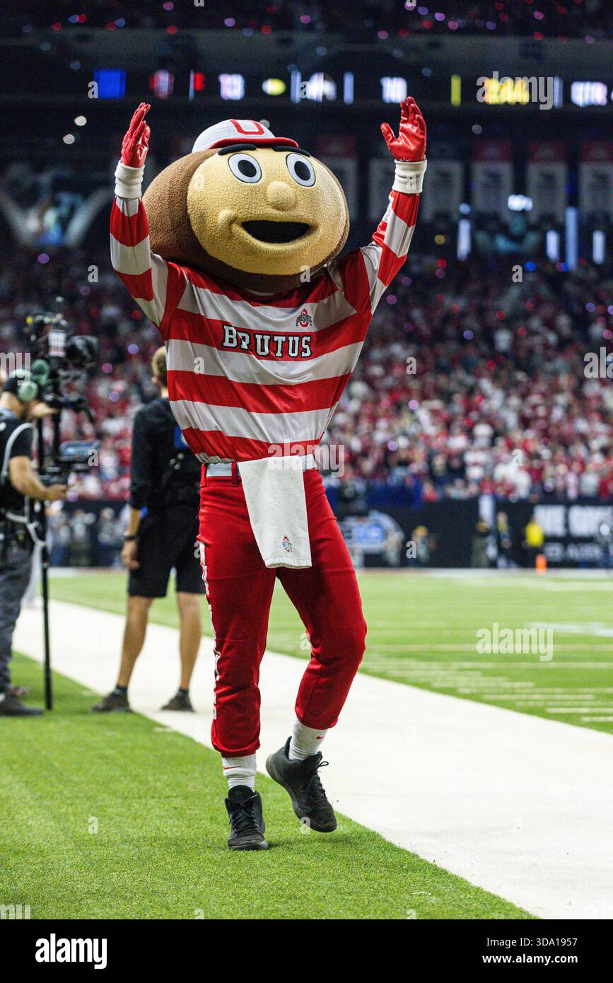 Ohio State Buckeyes mascot Brutus Buckeye interacts with the crowd ...