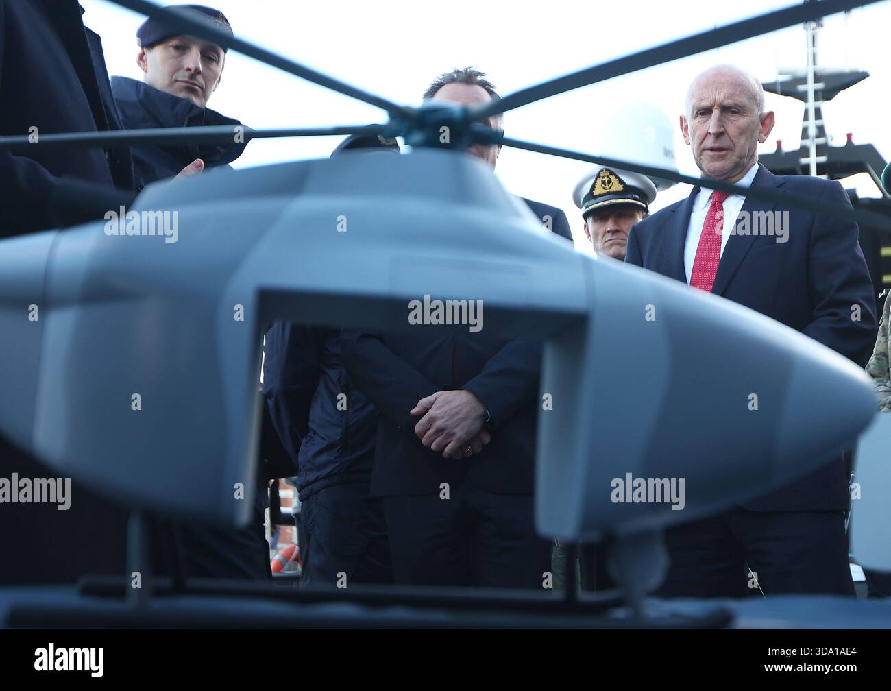 Defence Secretary John Healey is shown a model of Proteus, an ...