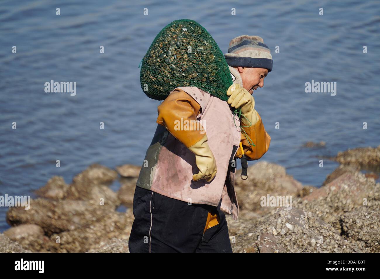 People go beachcombing on the beach in Qingdao City, east China's ...