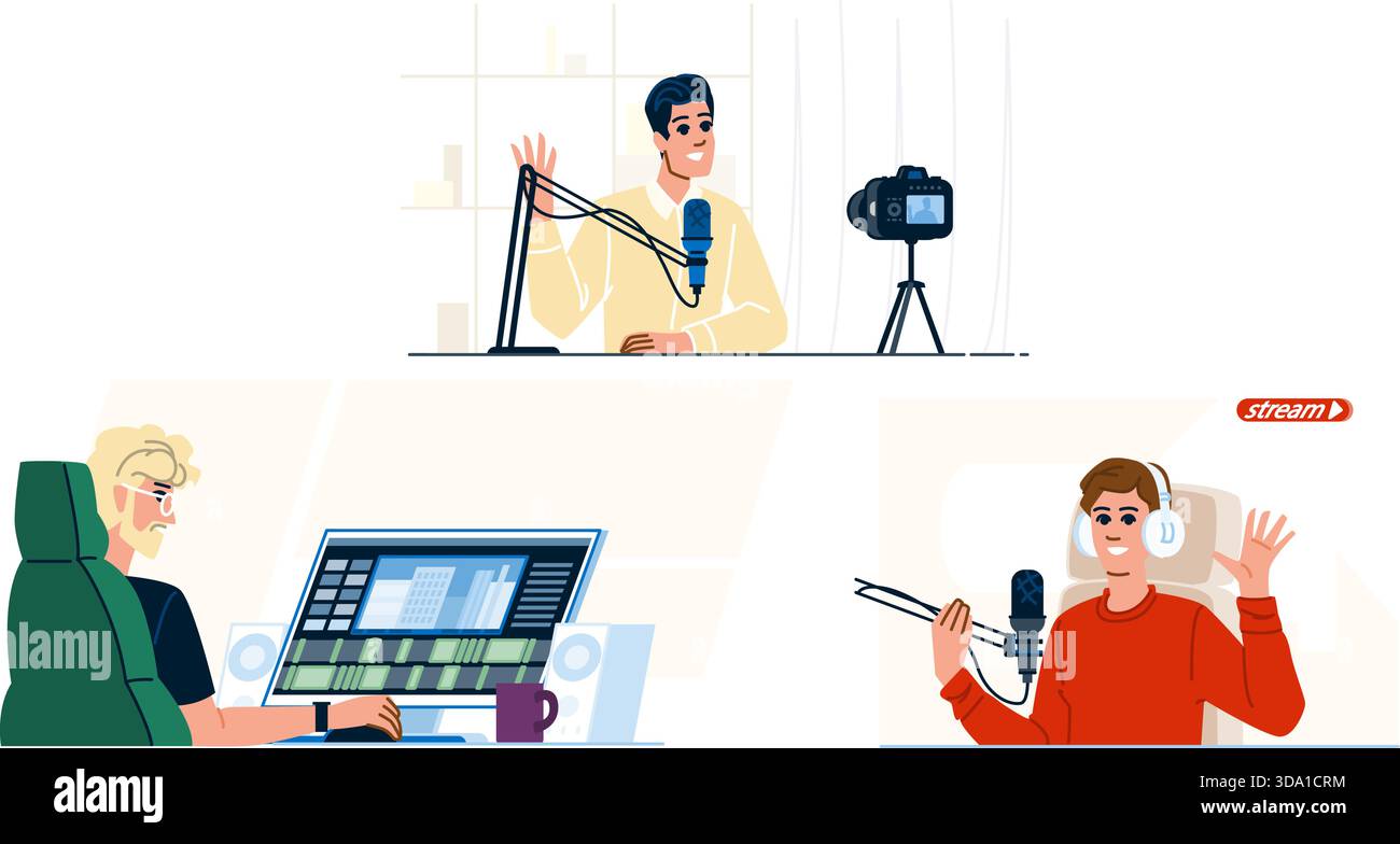 Content creators working from home hi-res stock photography and images ...