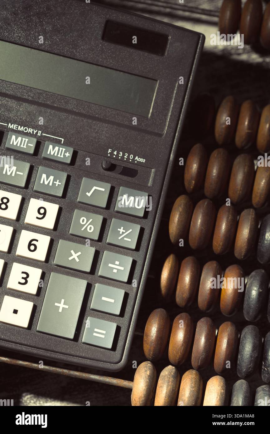 Classic calculator abacus together hi-res stock photography and images ...