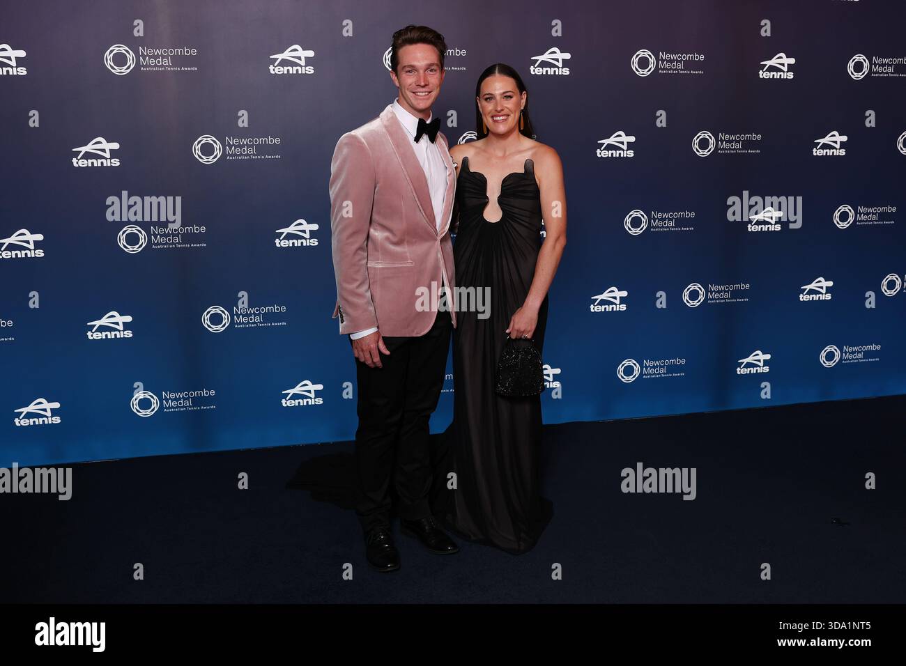 Matt Fraser and Kim Birrell pose ahead of the Tennis Australia Newcombe ...