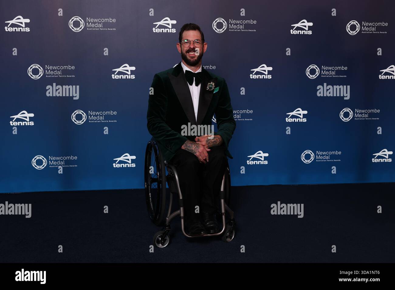 Heath Davidson poses ahead of the Tennis Australia Newcombe Medal ...