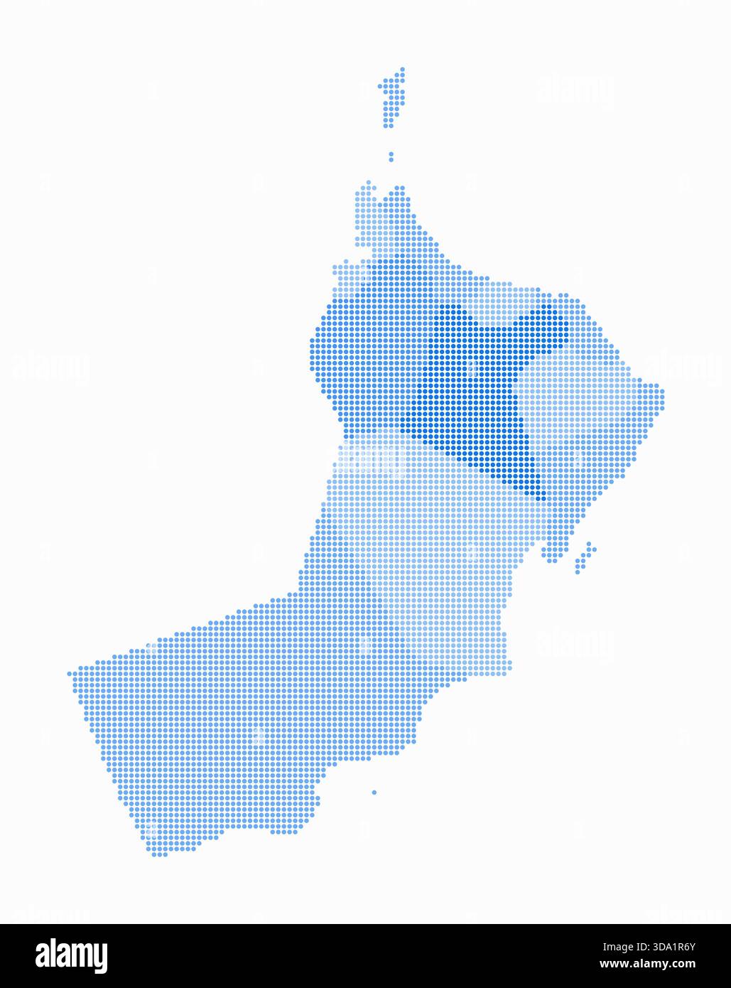 Oman dotted map. Digital style map of the country on white background ...