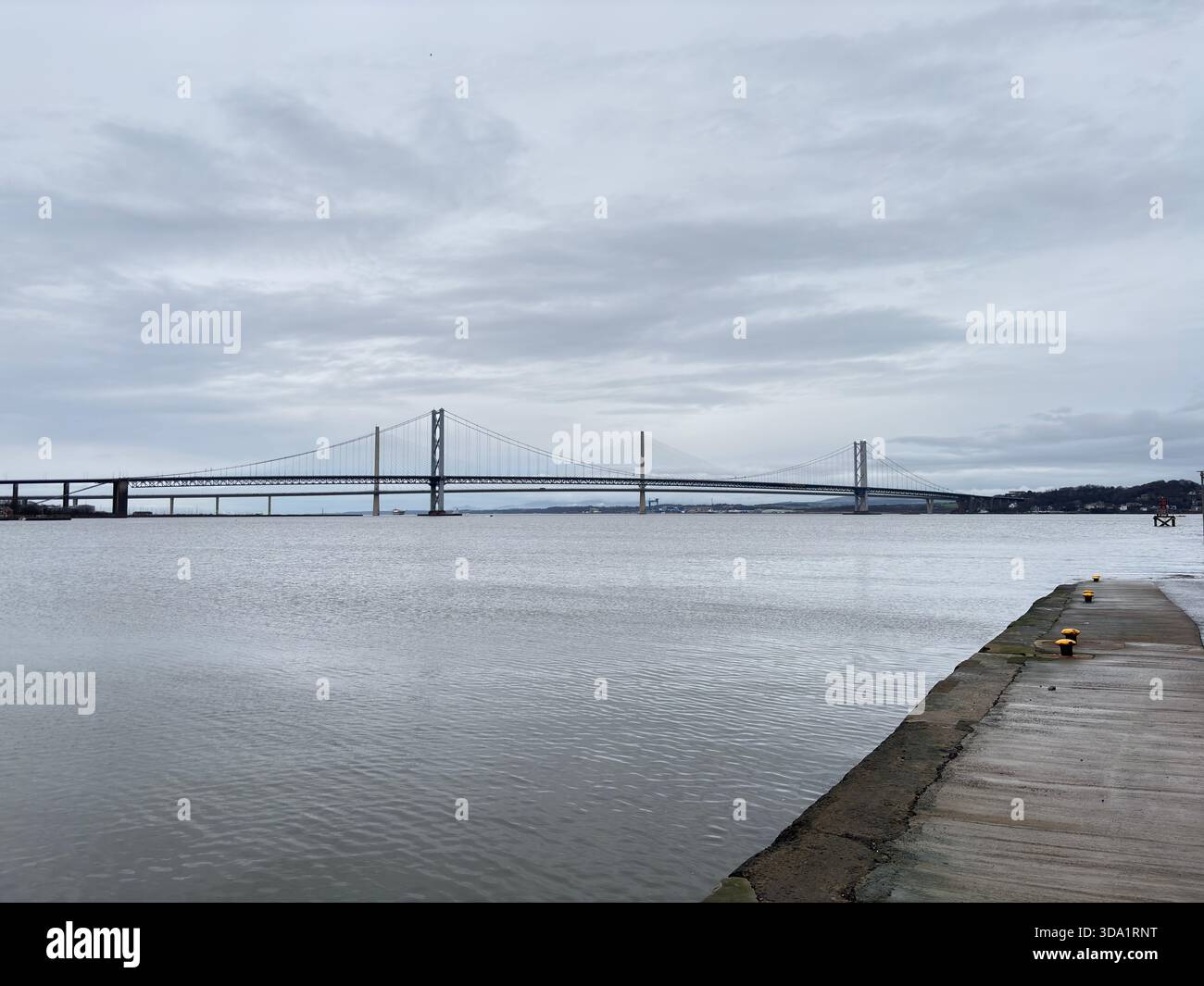 Landscape views of Forth Rail Bridge cantilever railway crossing wide ...