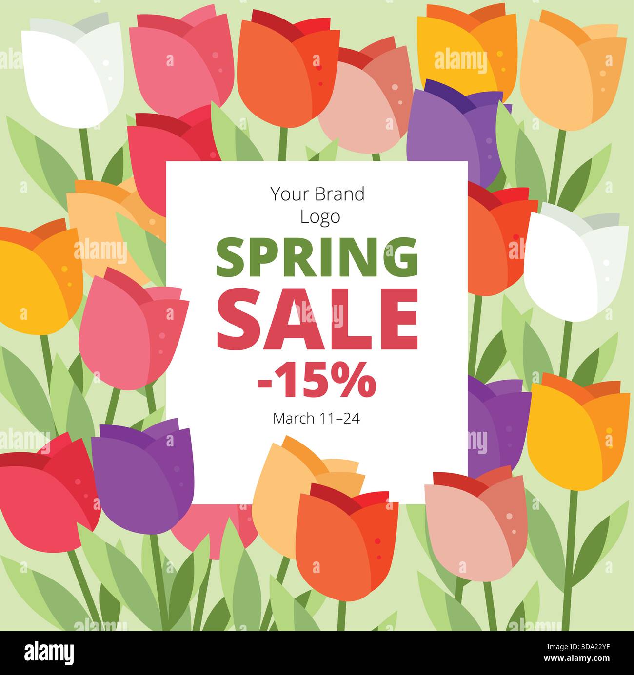 Colorful tulip bouquet sale Stock Vector Images - Alamy