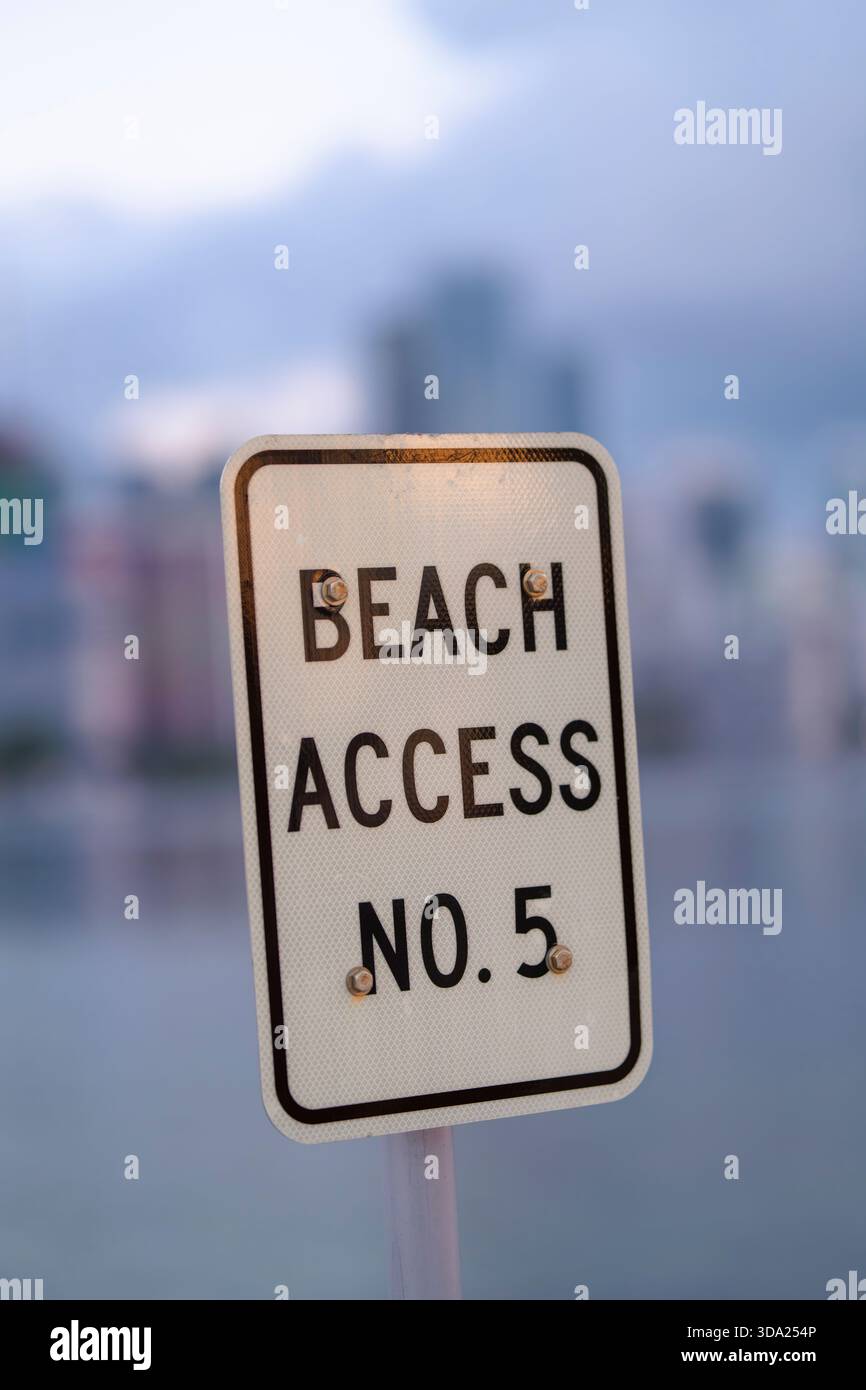Beach Access Sign with Soft Coastal Background Stock Photo - Alamy