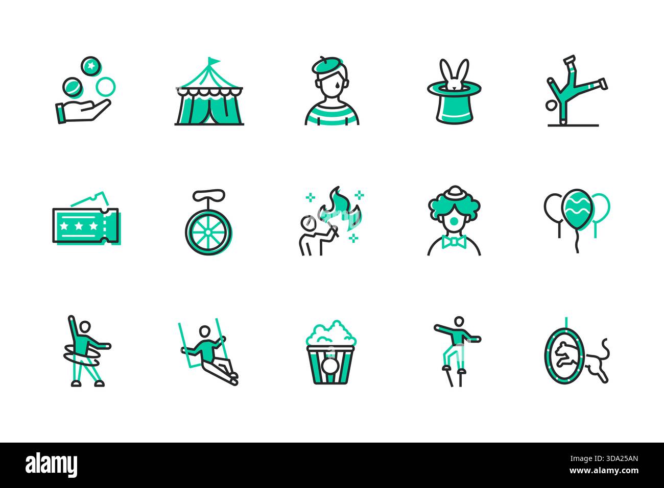 Circus - set of line design style icons Stock Vector Image & Art - Alamy