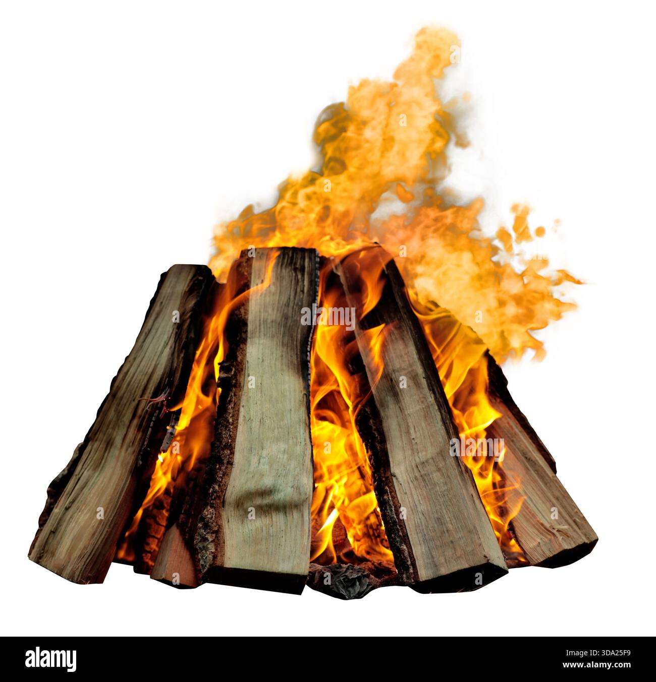 Campfire burning wood orange Cut Out Stock Images & Pictures - Alamy