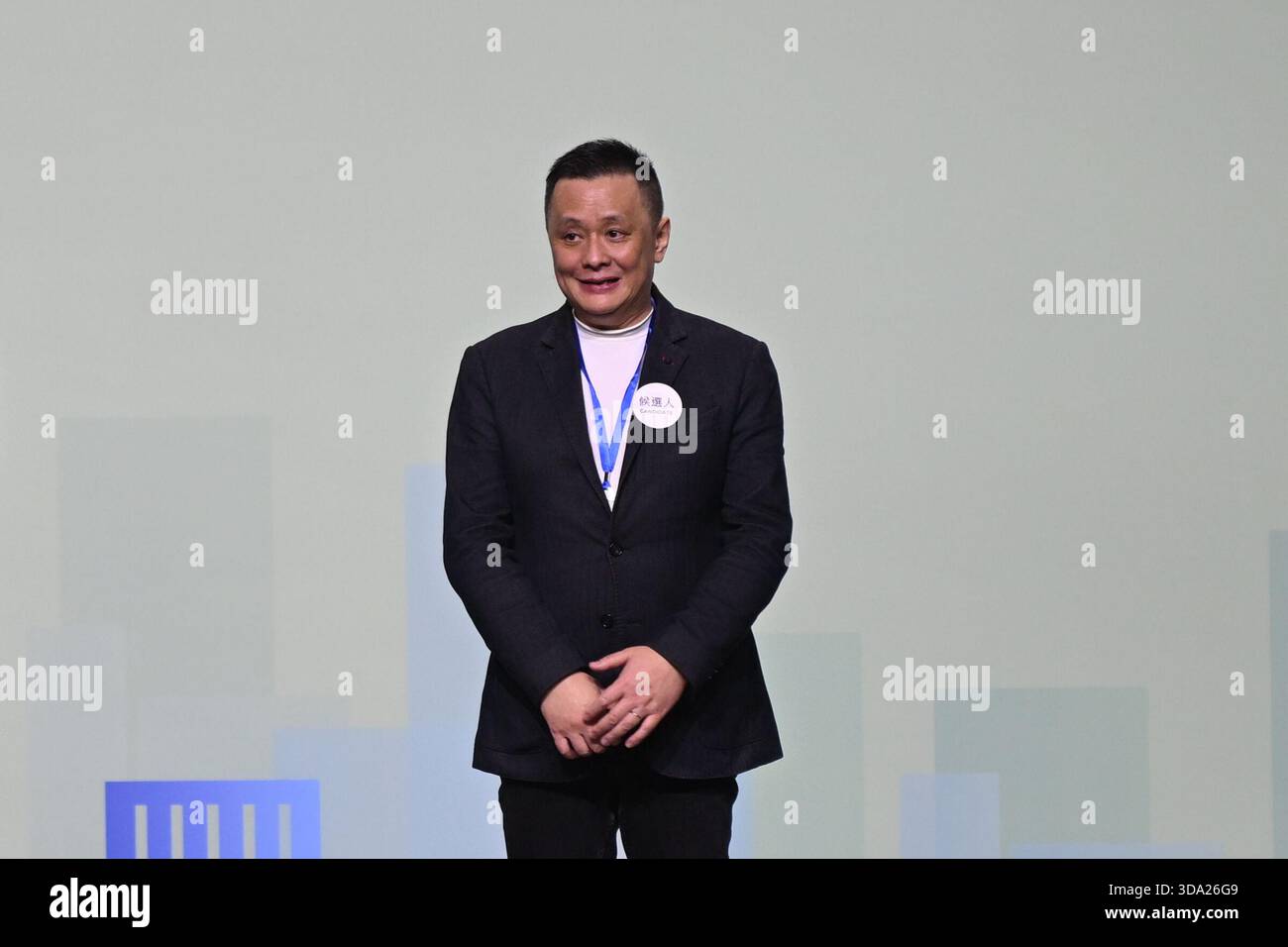 Lawrence Tang Fei posing photo on the stage, and wins the Legislative ...