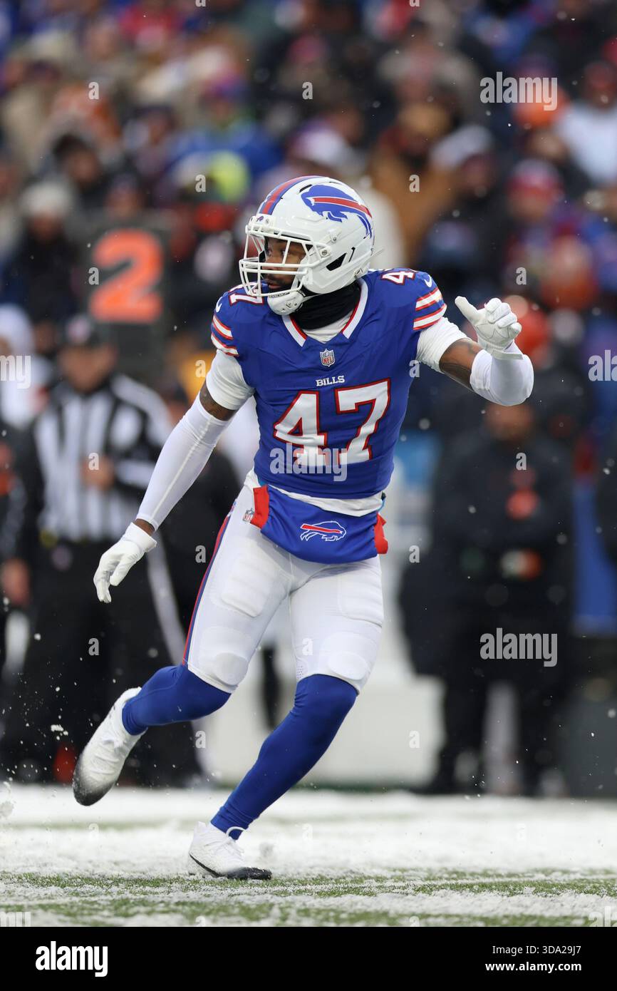 Buffalo Bills Christian Benford (47) in action during an NFL football ...