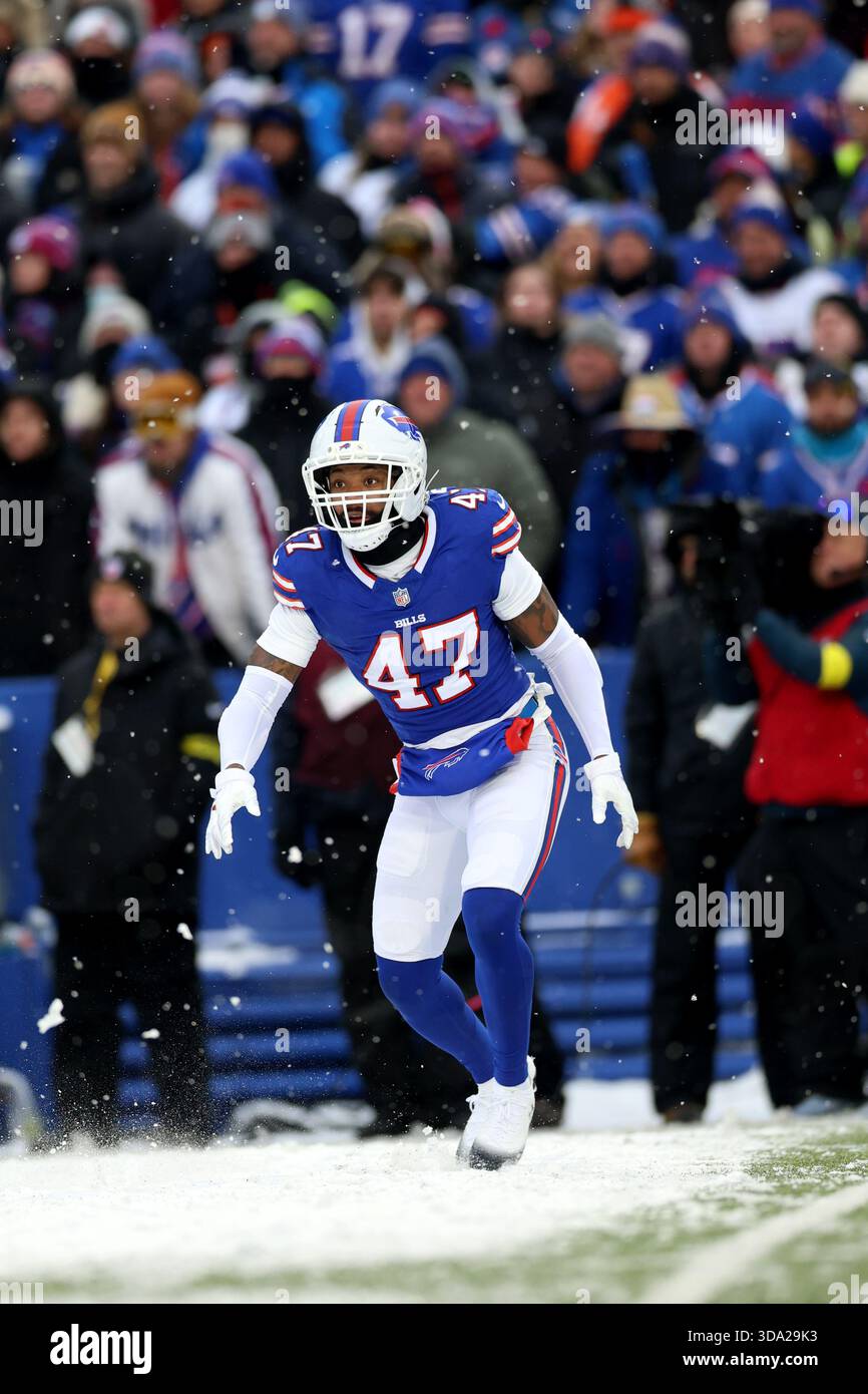 Buffalo Bills Christian Benford (47) in action during an NFL football ...