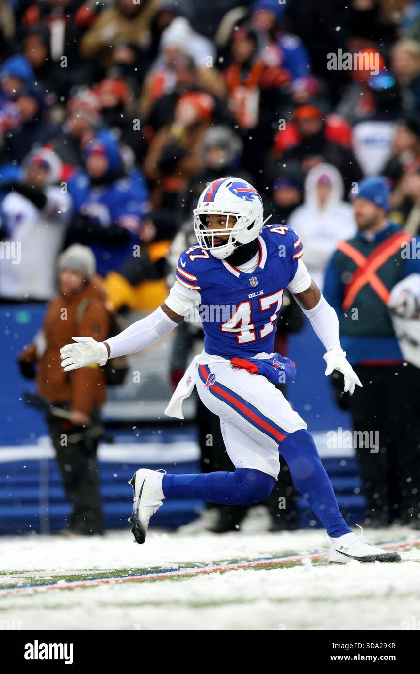 Buffalo Bills Christian Benford (47) in action during an NFL football ...