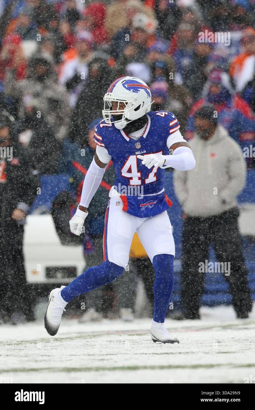 Buffalo Bills Christian Benford (47) in action during an NFL football ...