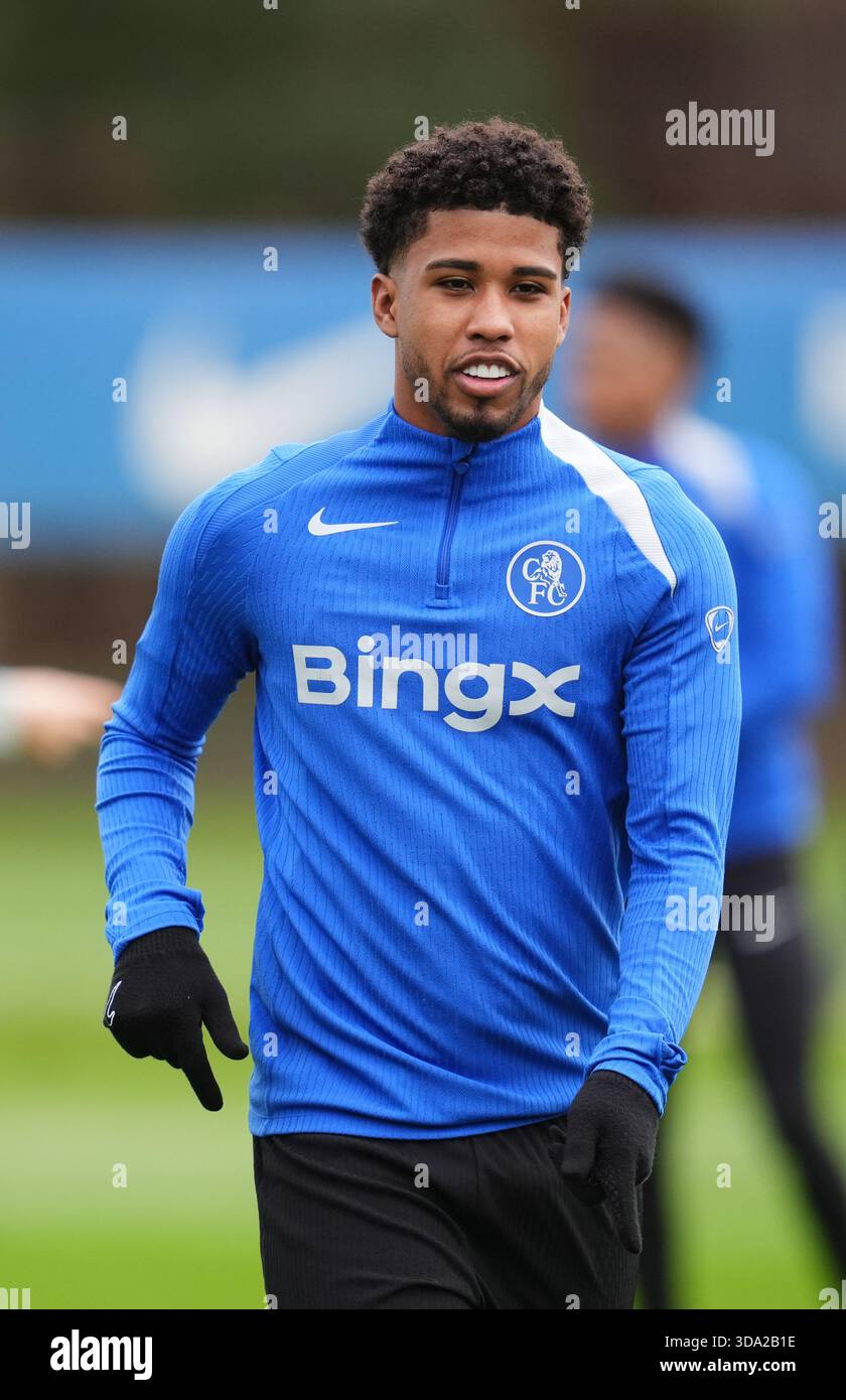 Chelsea's Andrey Santos during a training session at Cobham Training ...