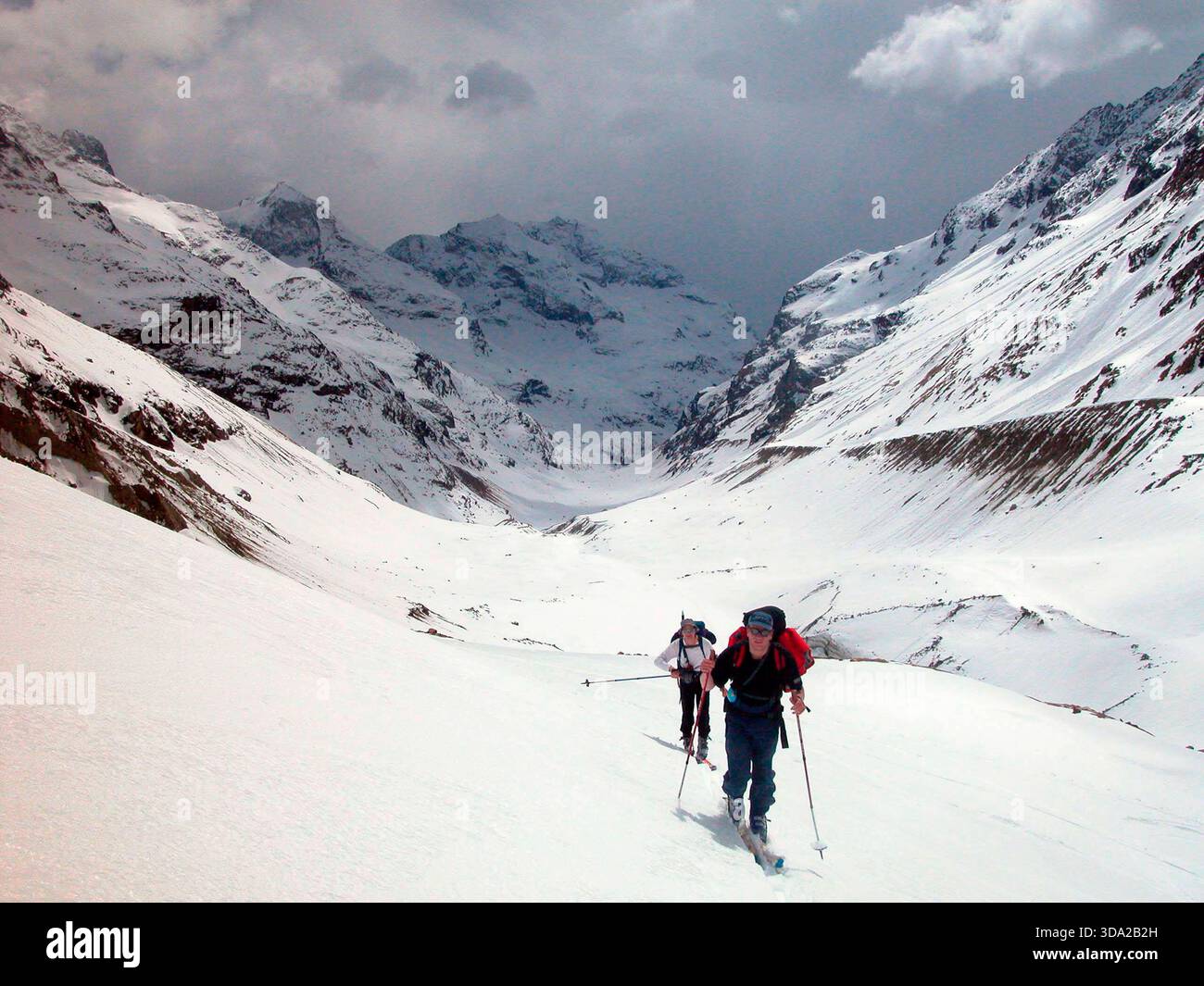 ski tour group on a snowy mountain on a winter day ski tour group on ...