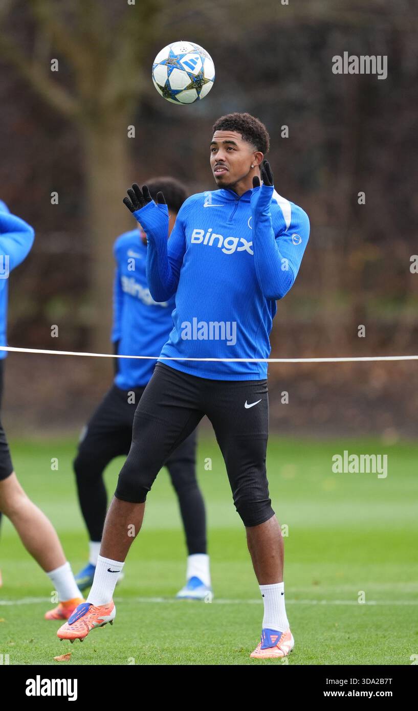Chelsea's Wesley Fofana during a training session at Cobham Training ...
