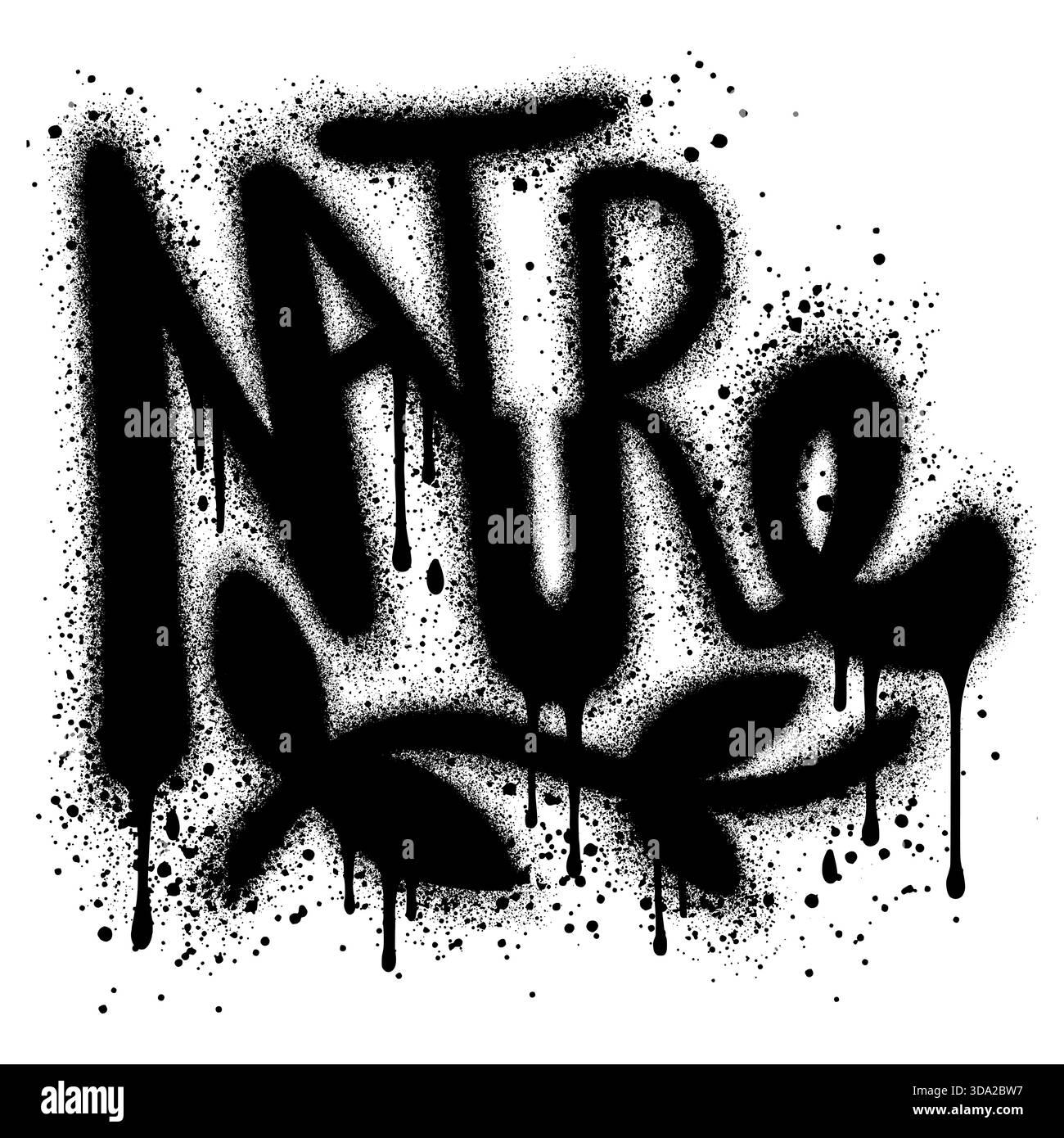 Graffiti style text effect Black and White Stock Photos & Images - Alamy