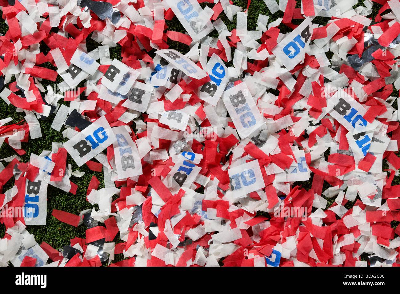 INDIANAPOLIS, IN - DECEMBER 06: Big Ten confetti on the field after the ...
