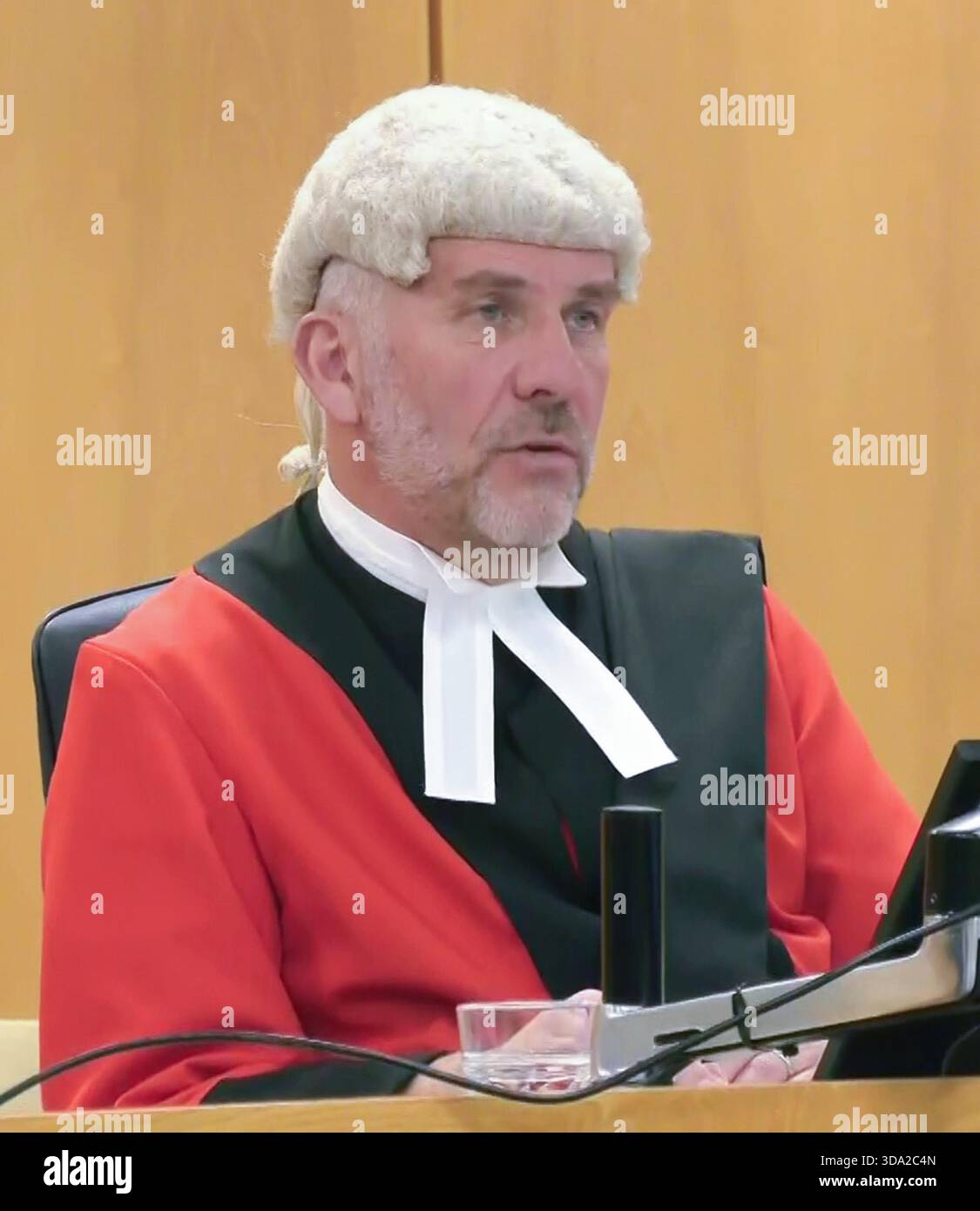 Screen grab taken from PA Video of Judge Andrew Menary KC sentencing ...