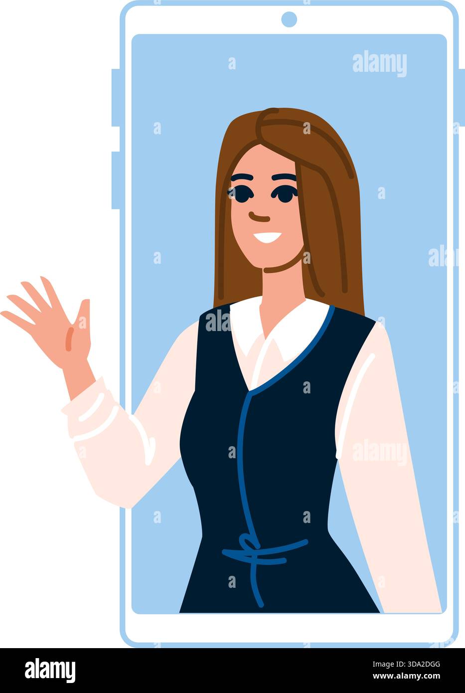 Woman calling meeting Stock Vector Images - Alamy