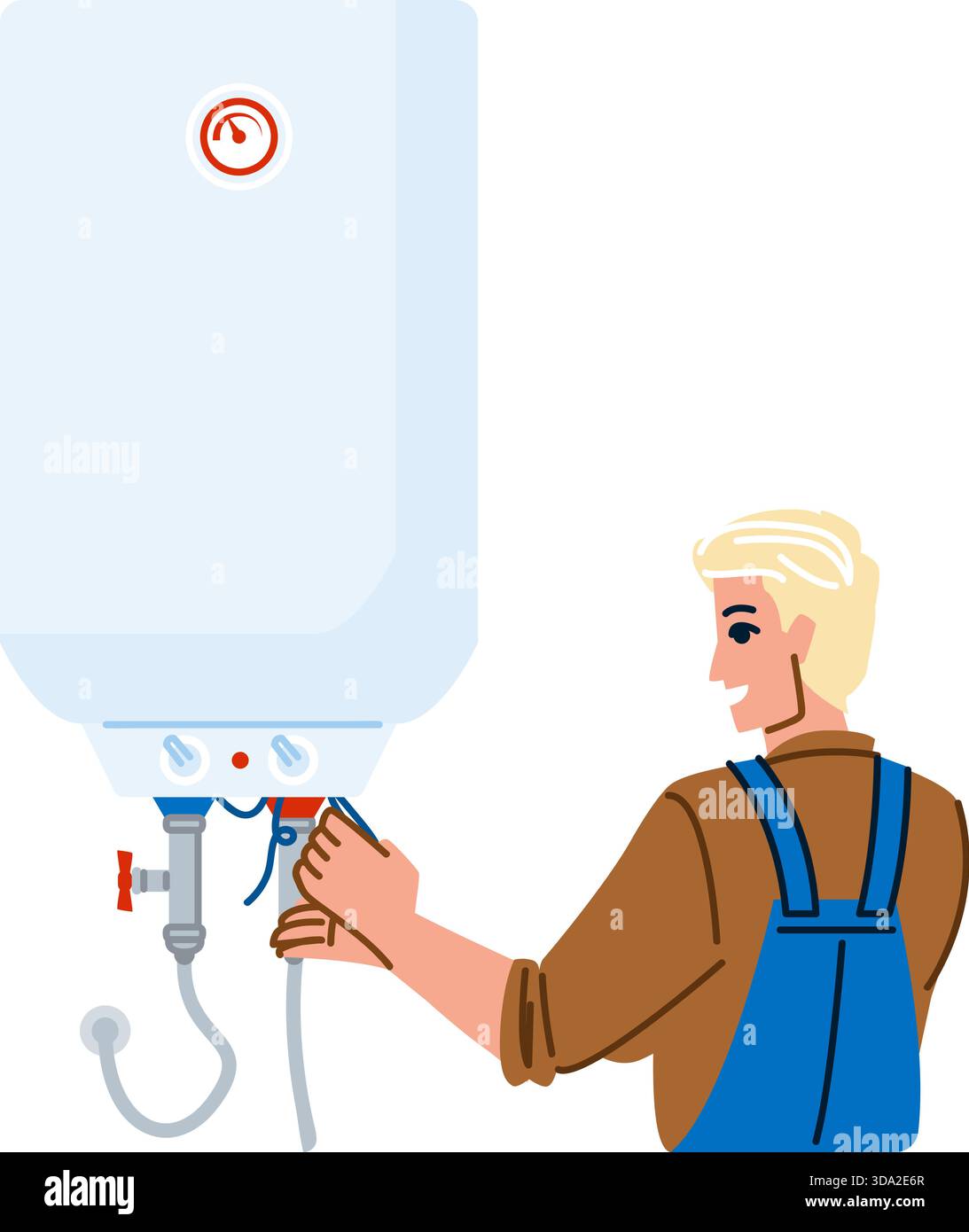 Residential water heater system Cut Out Stock Images & Pictures - Alamy