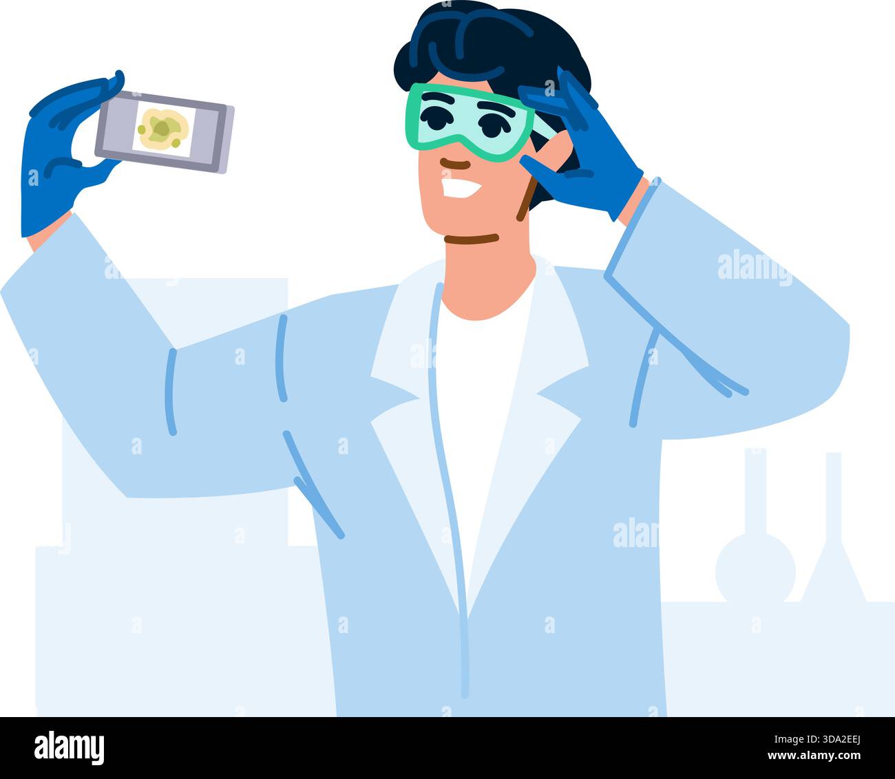 Scientist holding a microscope slide in laboratory research Stock ...