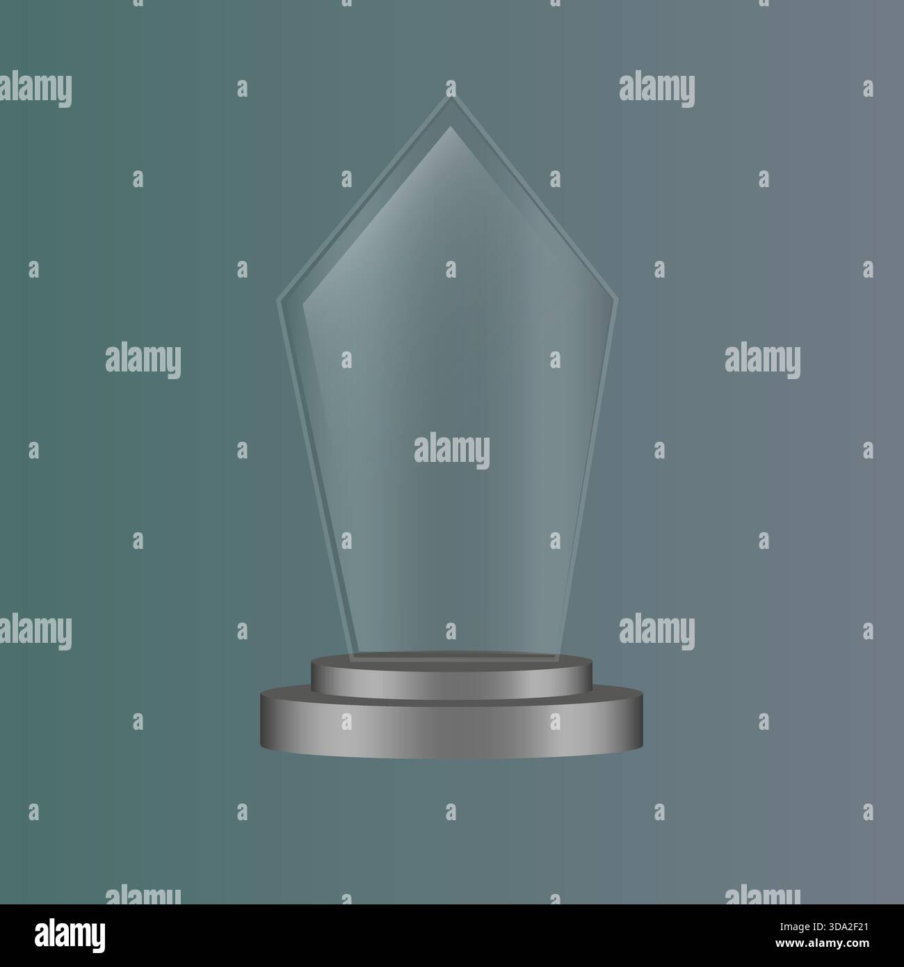 Glass shield trophy. Prize award symbol. Geometric shape Vector object ...